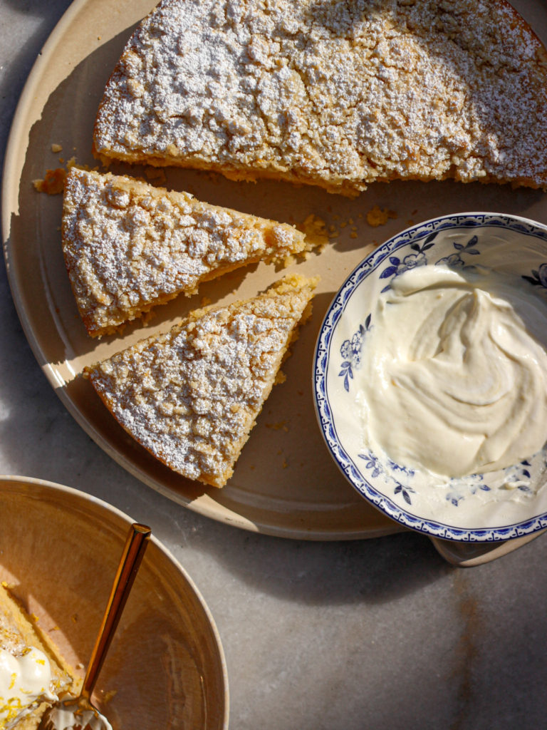 Lemon Crumble Cake – Fig & Olive Platter