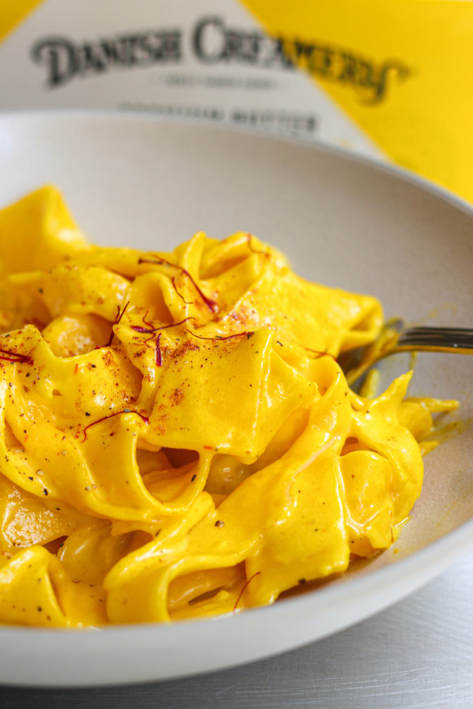 Creamy Saffron Pasta – Fig & Olive Platter
