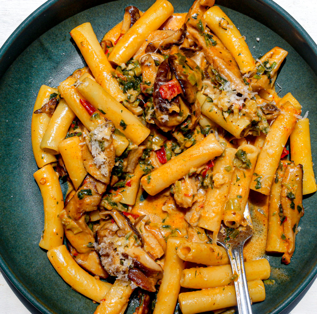 Creamy Mushroom Pasta – Fig & Olive Platter